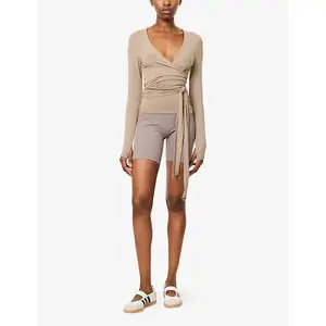 SISTERLY TRIBE Modal-jersey Wrap Top - Clay