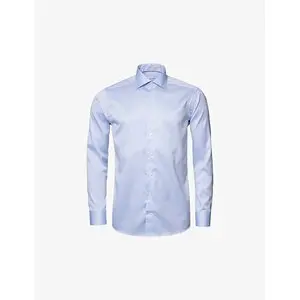 Eton Cutaway-collar Single-cuff Slim-fit Cotton-twill Shirt - Light Blue