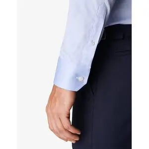 Eton Cutaway-collar Single-cuff Slim-fit Cotton-twill Shirt - Light Blue