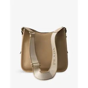 Prada Logo-plaque Medium Leather Shoulder Bag - Brown
