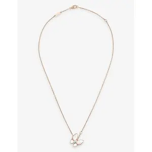 Van Cleef & Arpels Two Butterfly Necklace In 18ct Rose Gold With Mother-of-pearl And Diamonds - Pink Gold