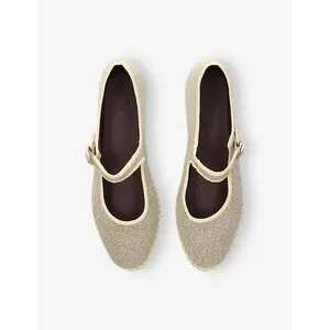 FLABELUS Imelda Linen Ballet Flats - Bone/comb