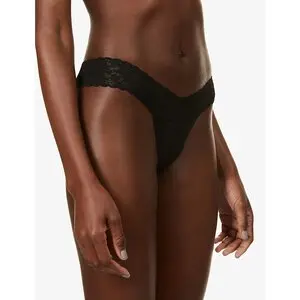 Hanky Panky Signature Lace Low-rise Stretch-jersey Thong - Black