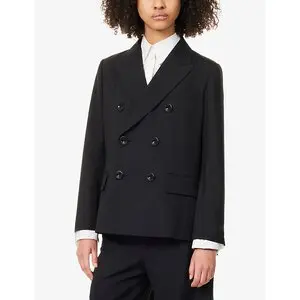 Sacai Peak Lapel Double-breasted Pleated Jacket