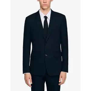 Sandro Single-breasted Wool Blazer - Bleus