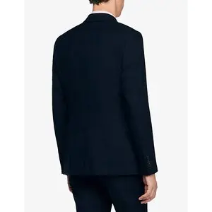 Sandro Single-breasted Wool Blazer - Bleus