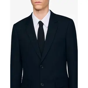 Sandro Single-breasted Wool Blazer - Bleus