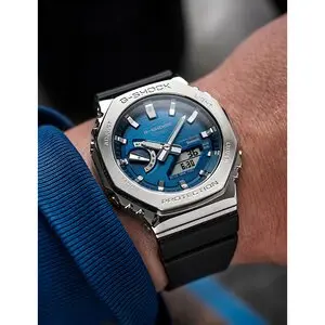 G-Shock Stainless Steel And Resin Quartz Watch - Blue/ Black