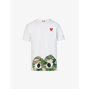 Play Comme Des Garcon Heart-print Cotton-jersey T-shirt - White