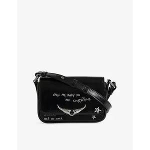 Zadig&Voltaire Le Zazi Vintage Patent-leather Shoulder Bag - Black