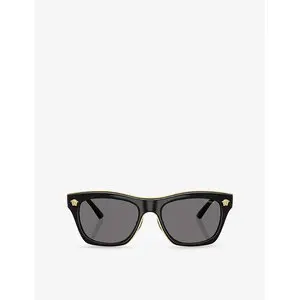 Versace Rectangle-frame Acetate Sunglasses - Black