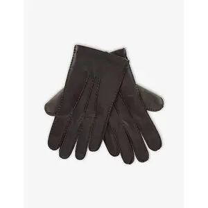 DENTS Leather And Cashmere Touchscreen Gloves - Brown