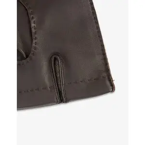 DENTS Leather And Cashmere Touchscreen Gloves - Brown