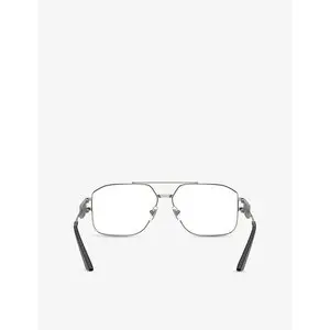 Versace Rectangle Full Rim Metal Glasses