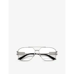 Versace Rectangle Full Rim Metal Glasses