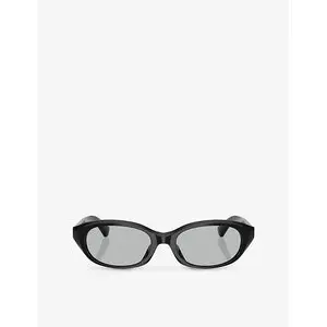Burberry Oval-frame Acetate Sunglasses With Gold-tone Hardware