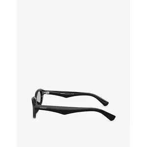 Burberry Oval-frame Acetate Sunglasses With Gold-tone Hardware