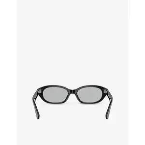 Burberry Oval-frame Acetate Sunglasses With Gold-tone Hardware