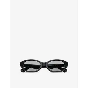 Burberry Oval-frame Acetate Sunglasses With Gold-tone Hardware