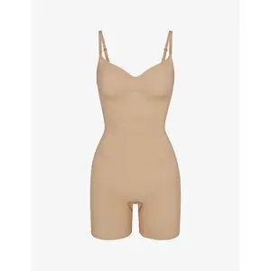 SKIMS Sculpt Ruched Stretch-woven Body - Clay