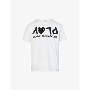 Play Comme Des Garcon Logo-print Cotton-jersey T-shirt - White