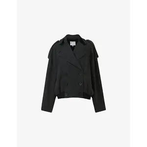 LEEM Double-breasted Woven Bomber Jacket
