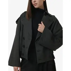 LEEM Double-breasted Woven Bomber Jacket