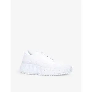 Chloé Nama Embroidered Suede And Mesh Trainers - White