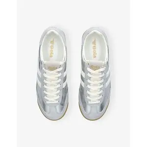 Gola Firefly Metallic Woven And Suede Trainers - Silver