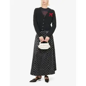 GANNI Wool-blend Cardigan With Bunny Intarsia