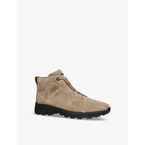 Zegna Triple Stitch Vetta Suede High-top Trainers - Beige
