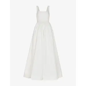 Whistles Square Neck Woven Maxi Dress - Cream