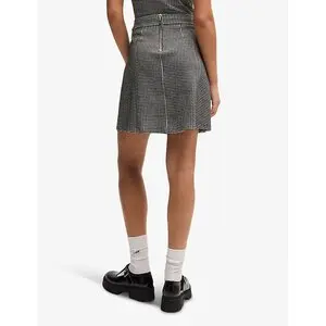 Hugo Jacquard Slim-fit High-rise Stretch-jersey Mini Skirt
