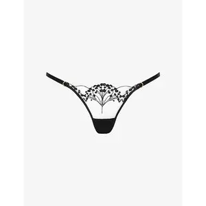 Bluebella Marisa Embroidered Mesh Briefs - Black/sheer