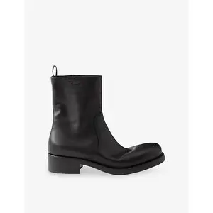 Prada Round-toe Leather Mid-calf Boots