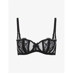 Agent Provocateur Rozlyn Balconette Mesh And Lace Underwired Bra - Black