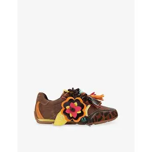 Kurt Geiger Lennon Embellished Suede Trainers
