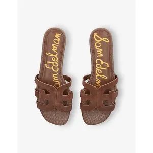 Sam Edelman Suede Monogram Strap Sandals - Brown