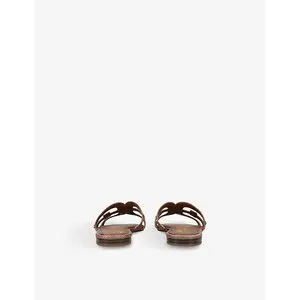 Sam Edelman Suede Monogram Strap Sandals - Brown