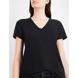 Rag & Bone V-neck Cotton T-shirt - Black