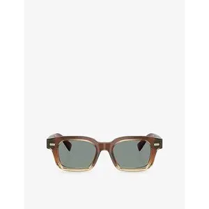 Brunello Cucinelli Rectangle Acetate Sunglasses - Red