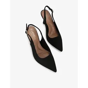 Carvela Corletta Slingback Logo-embellished Woven Heeled Courts