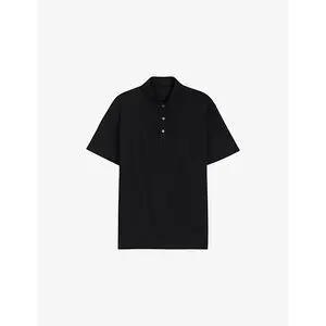 BOSS Beckham X Regular-fit Short-sleeve Cotton And Silk-blend Polo - Black