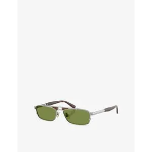 Brunello Cucinelli Rectangular-frame Metal Sunglasses - Silver