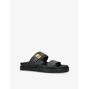 Steve Madden Take Two Leather Sandals With Branded Hardware - Black