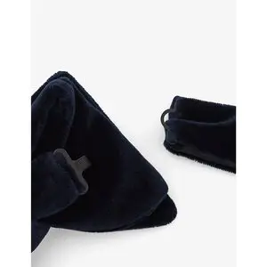 REISS Double Layered Velvet Bow Tie - Navy