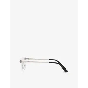 Cartier Cat Eye Frame Metal Optical Glasses - Silver
