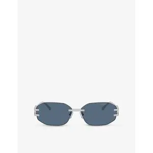 Versace Irregular-frame Metal Sunglasses - Silver