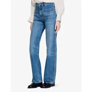 Sandro Slim-fit Flared Denim Jeans - Bleus