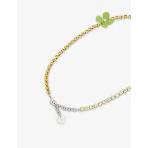 Marni Enamel Flower And Rhinestone Brass Necklace - 00c47